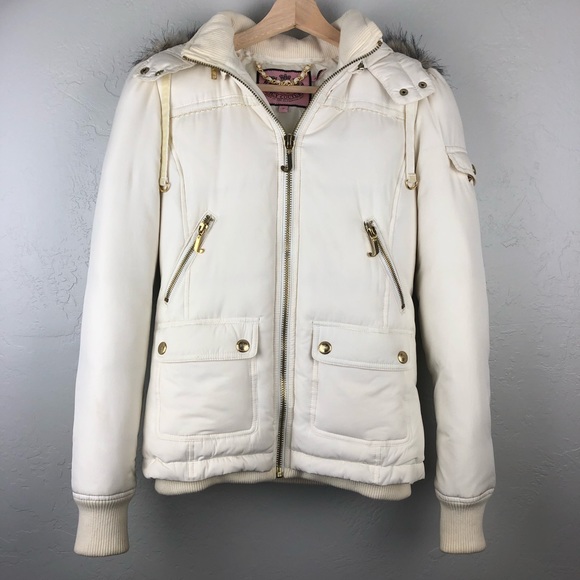 Juicy Couture | Jackets & Coats | Juicy Couture Cream Down Puffer ...